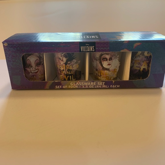 Disney | Dining | Disney Villains Glassware Set Of 4 | Poshmark